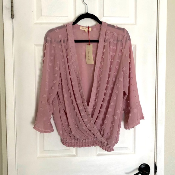 Solitaire | Tops | Womens Rose Colored Blouse Very Pretty Chenille ...